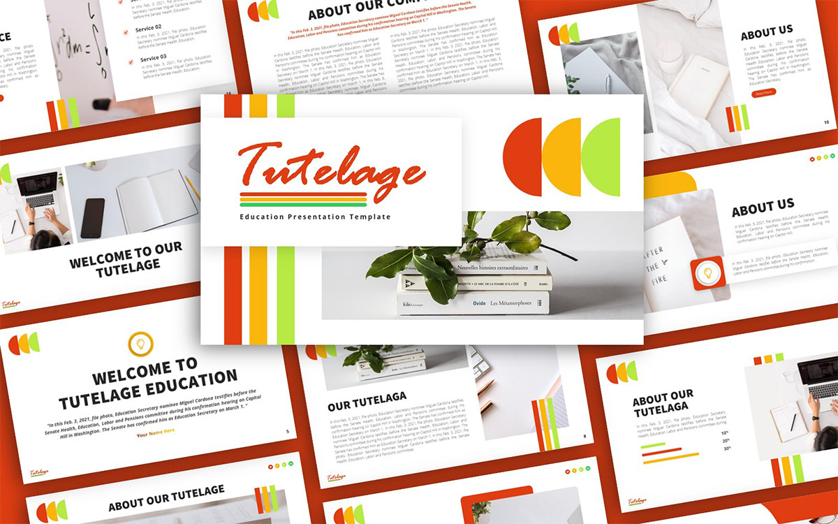 Modèle de présentation PowerPoint polyvalent pour l'éducation à la tutelle
