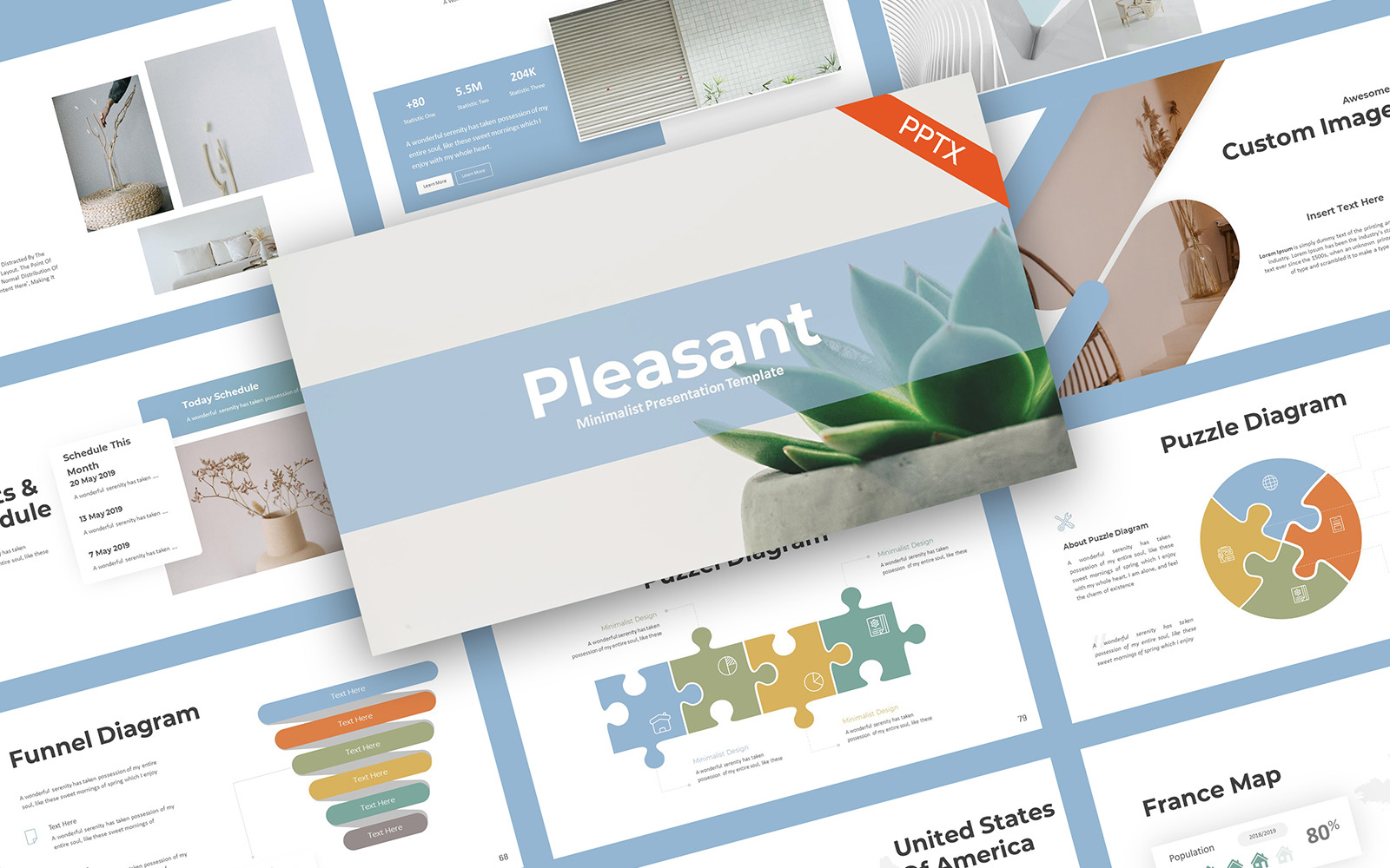 Pleasant Minimalist PowerPoint Template - TemplateMonster