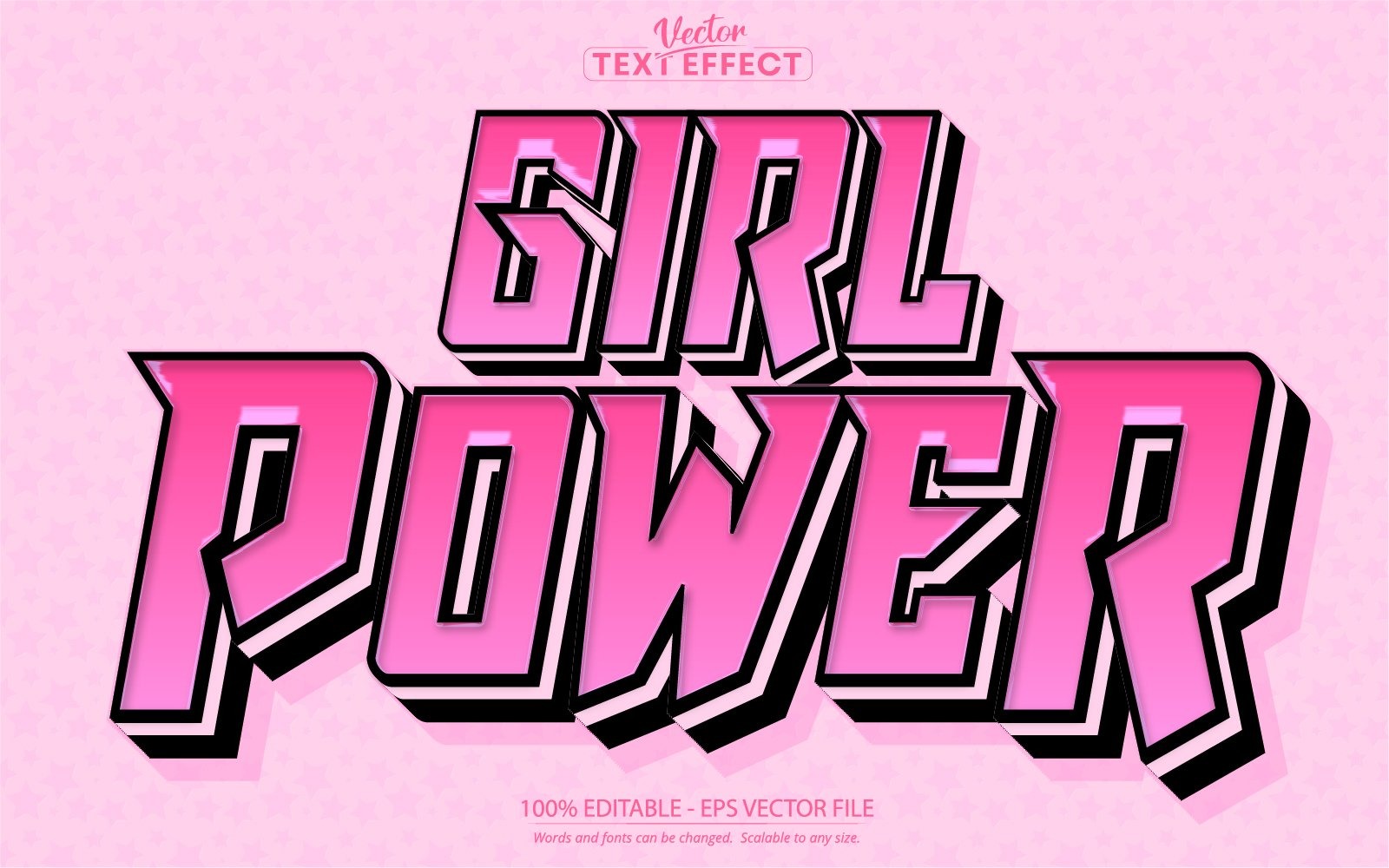 Girl Power - Editable Text Effect, Pink And Cartoon Text Style ...