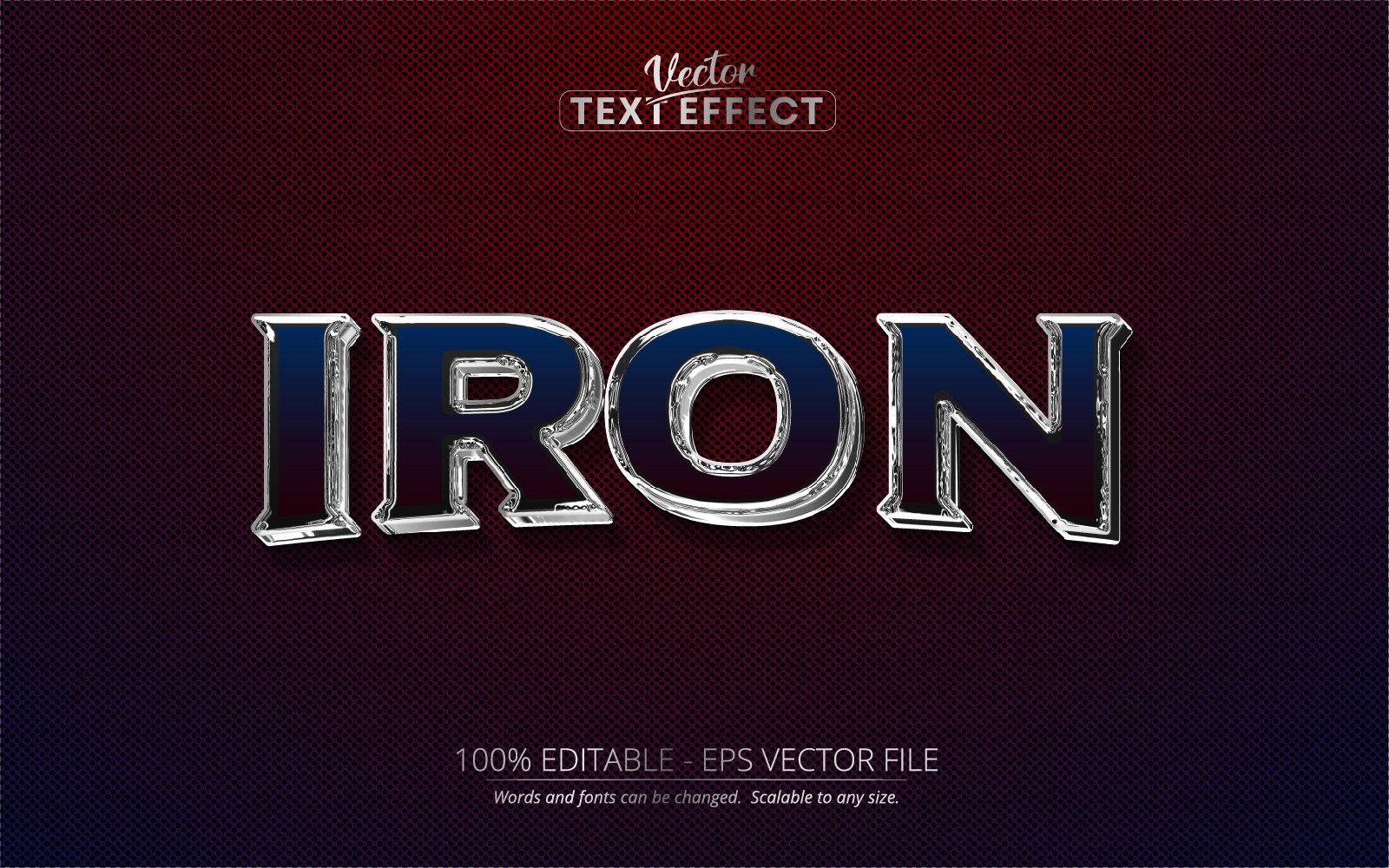 Iron - Editable Text Effect, Calligraphy Metallic Shiny Text Style ...
