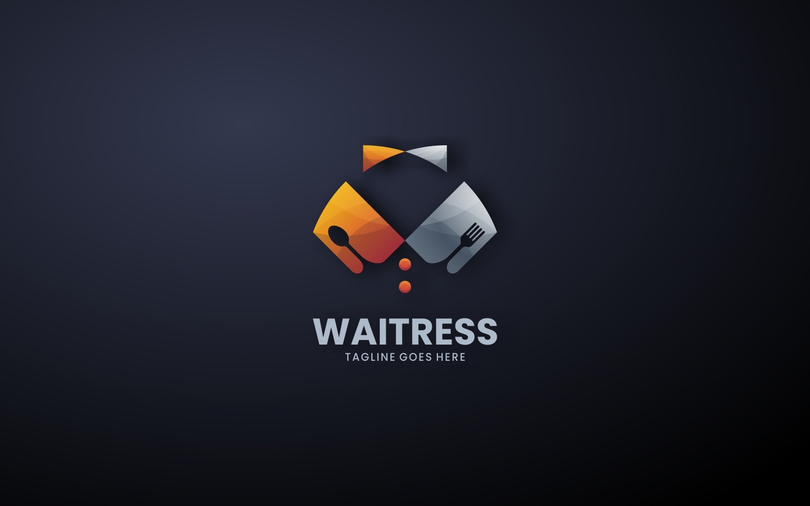 Waitress Gradient Logo Style #276261 - TemplateMonster