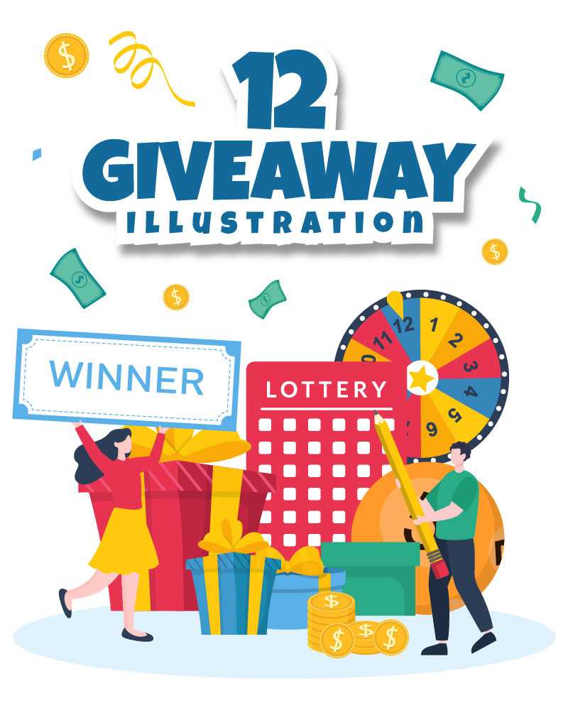 12 Giveaway Win a Prize Illustration - TemplateMonster