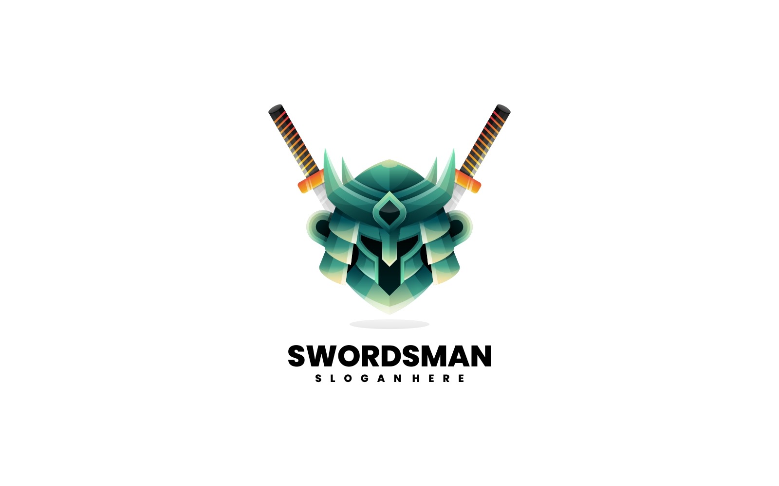 Swordsman Gradient Logo Style #276588 - TemplateMonster