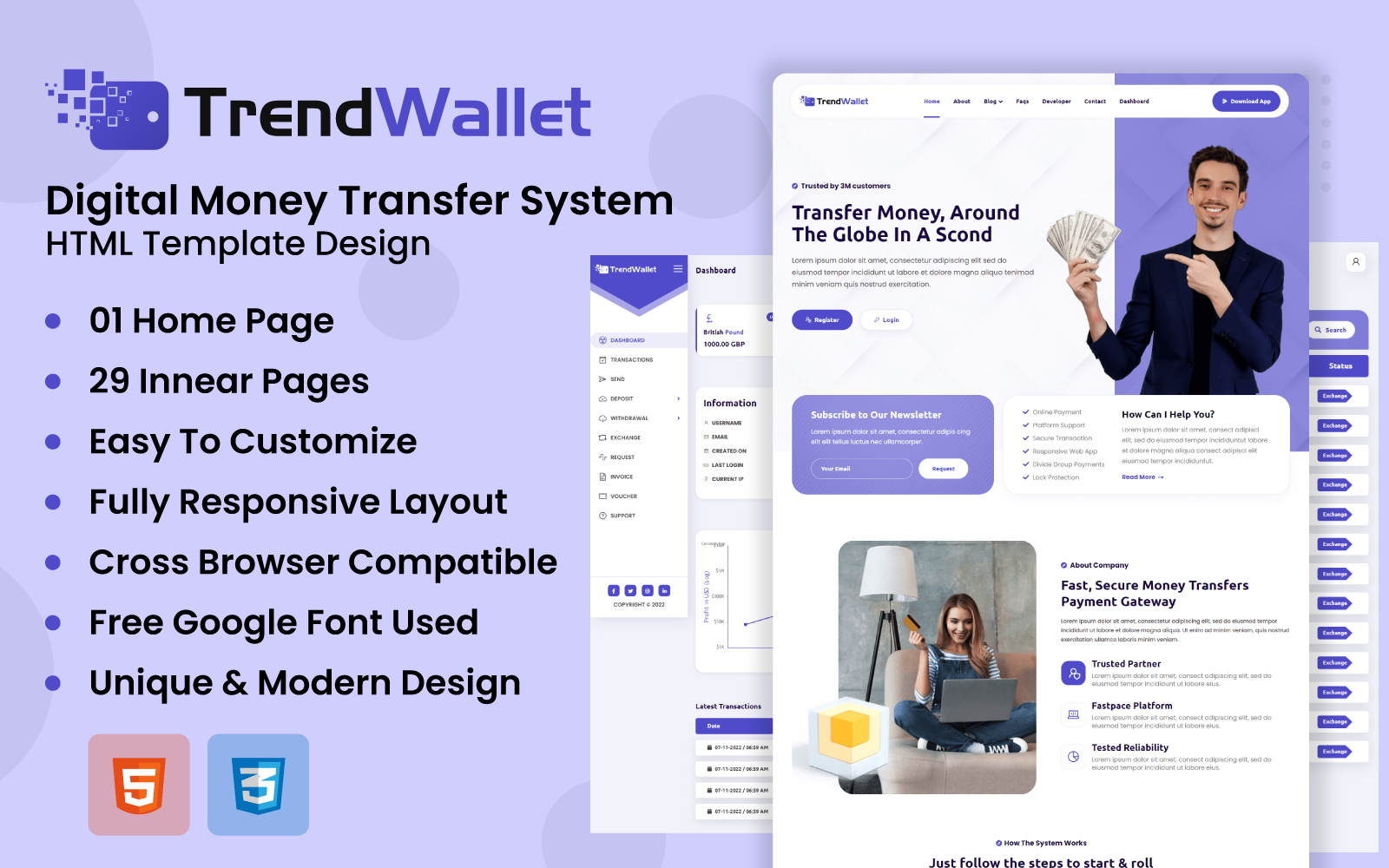 TrendWallet - Online Payment Gateway HTML Template