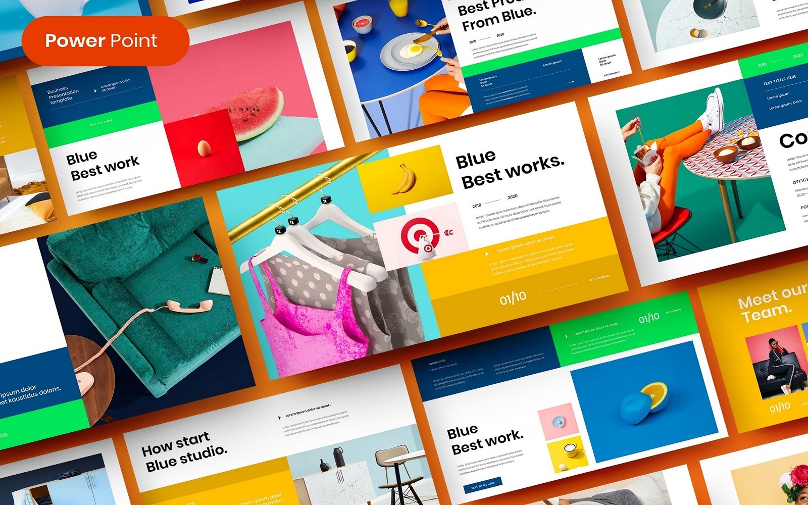 Blu - Modello di PowerPoint aziendale - TemplateMonster