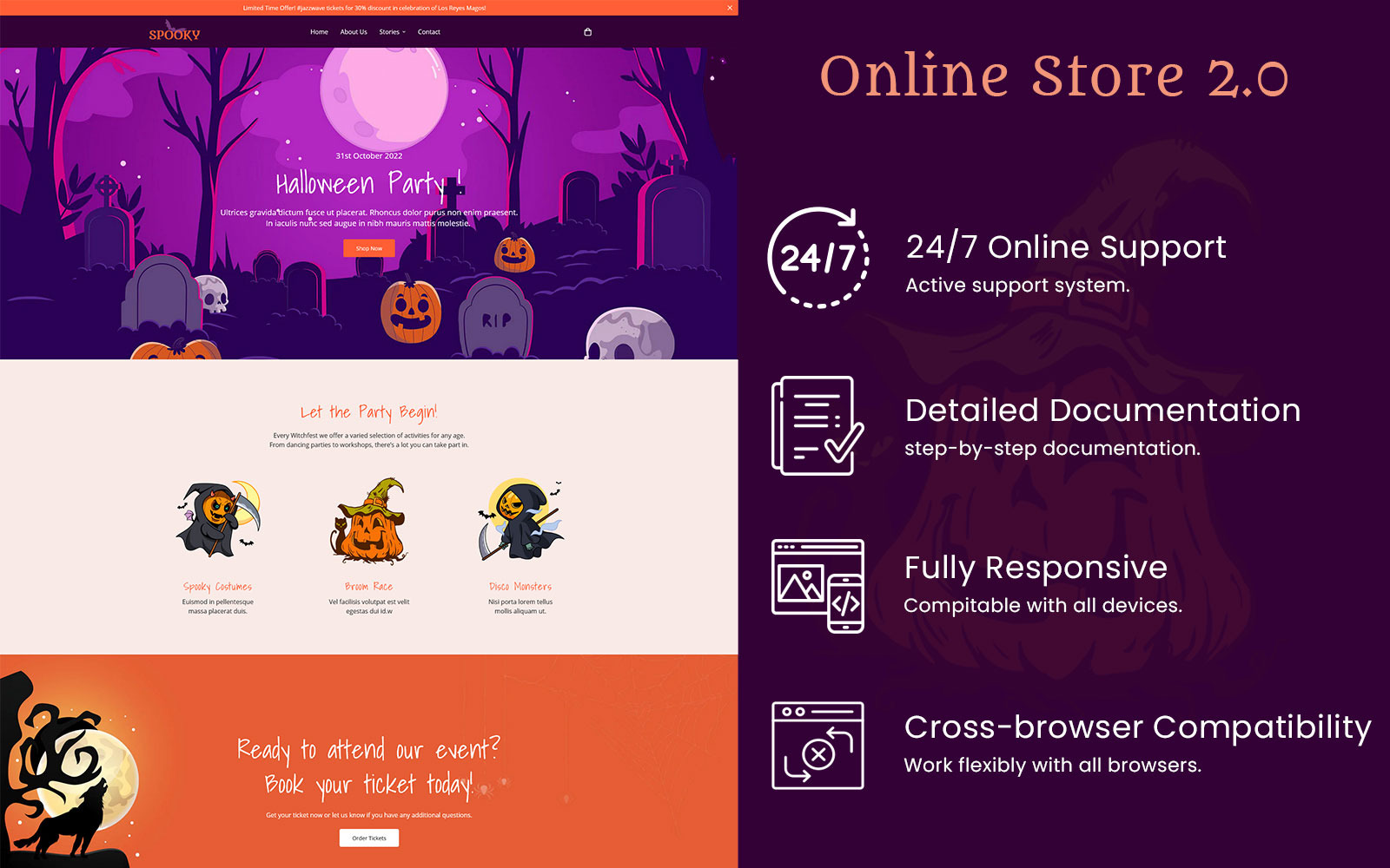 Spooky - Halloweeen Shopify Theme #276942 - TemplateMonster