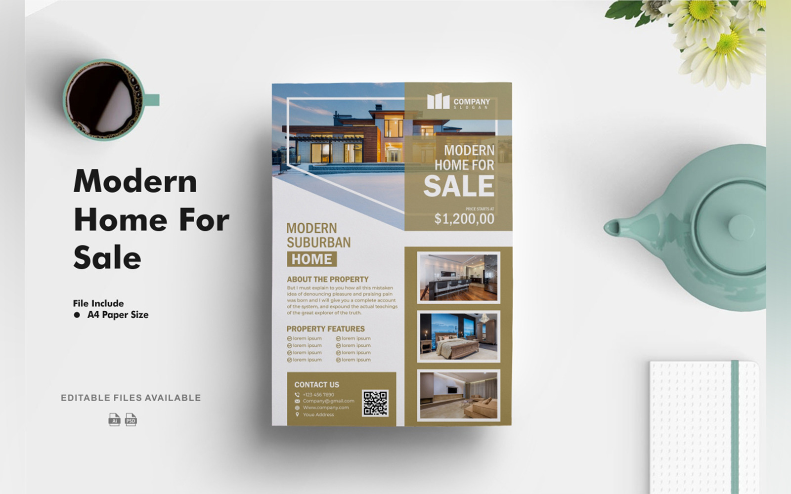 Modern Home Sale Flyer Design #277056 - TemplateMonster