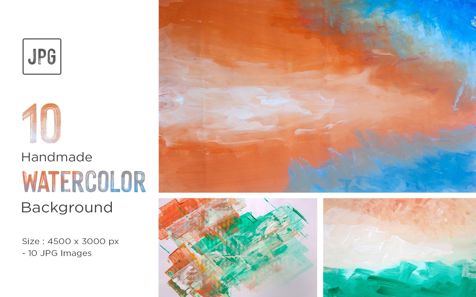 Hand painted Watercolor Background Set - TemplateMonster