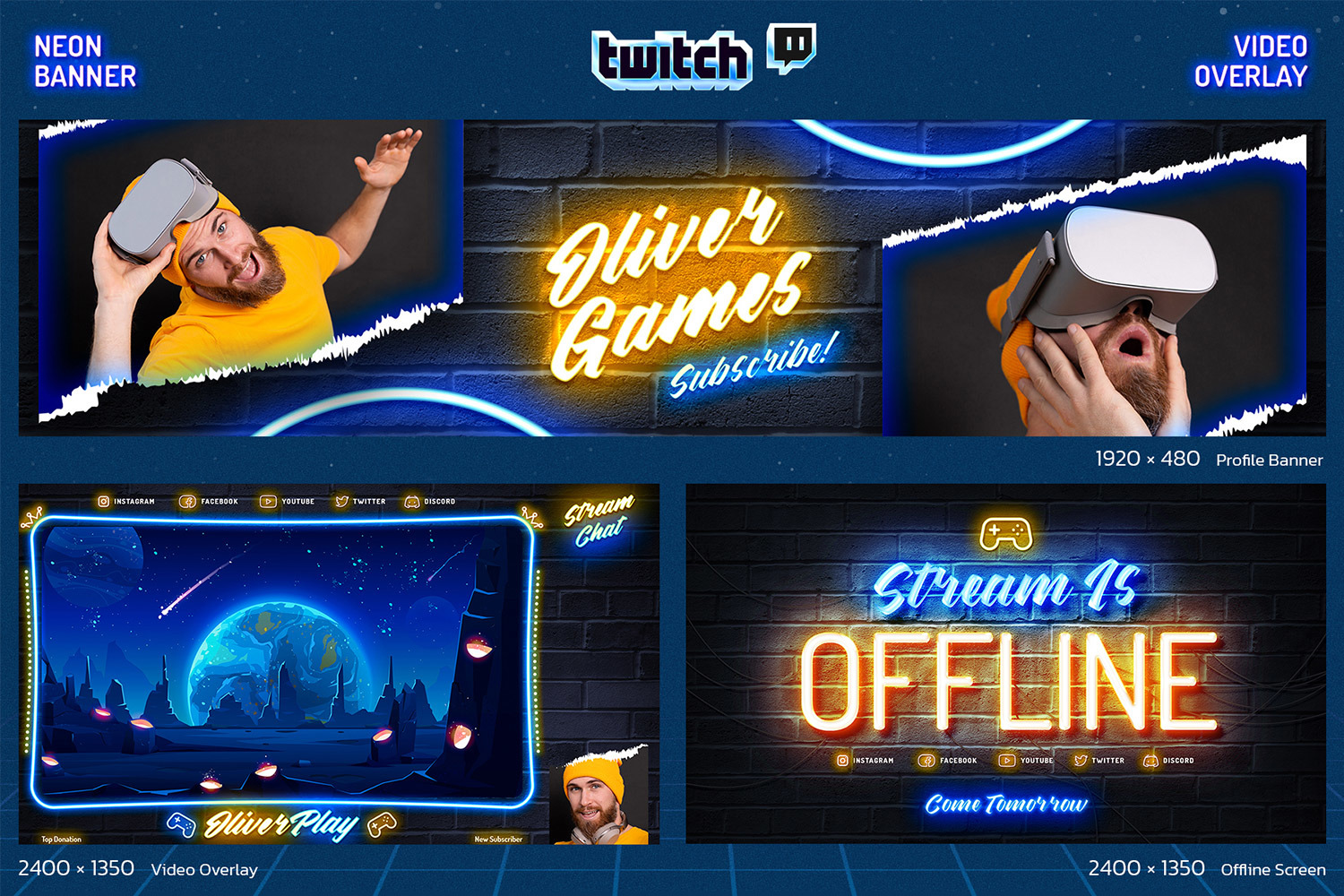Neon Gaming Stream Templates #277182 - TemplateMonster