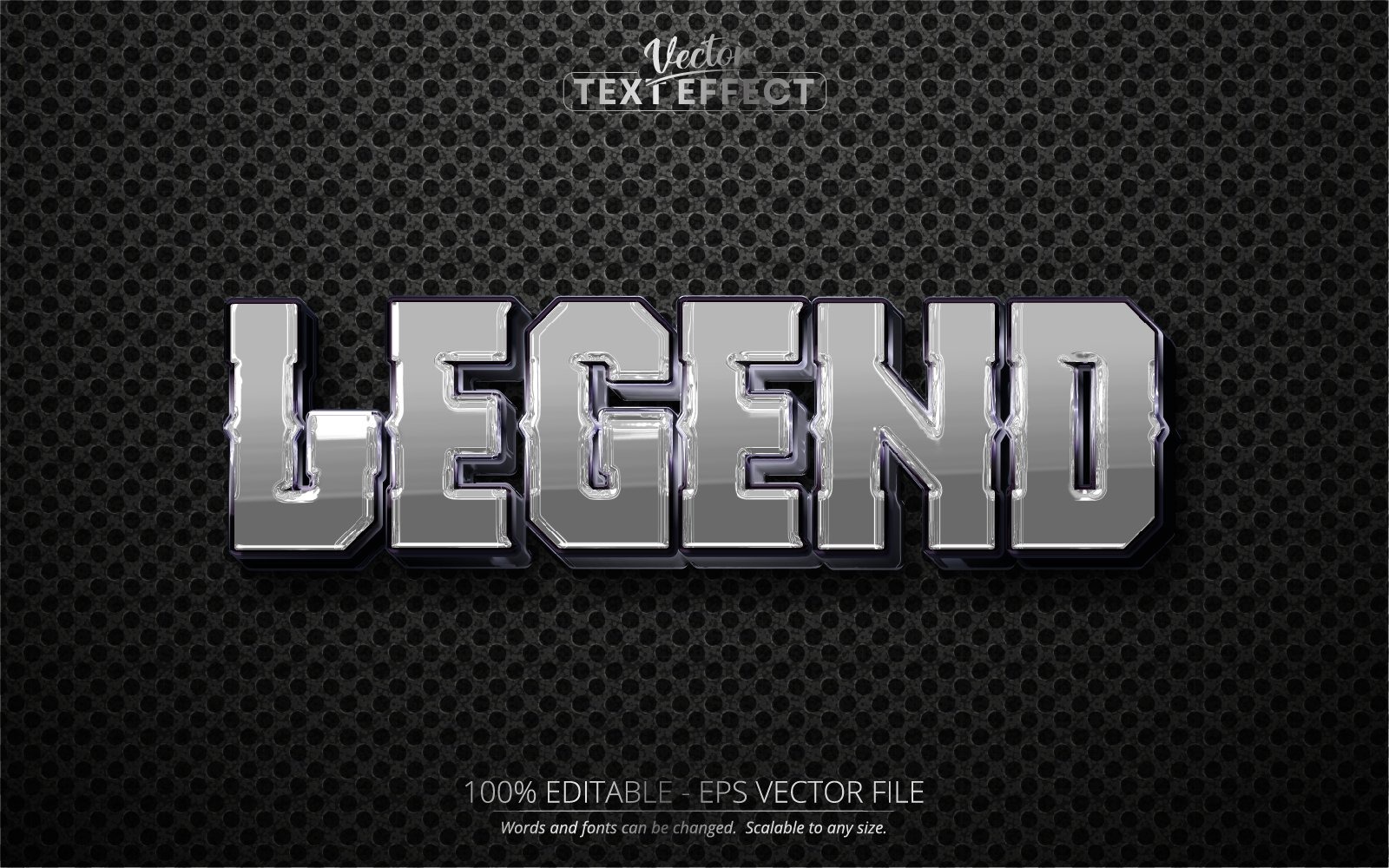 Legend - Editable Text Effect, Calligraphy Metallic Shiny Text Style ...