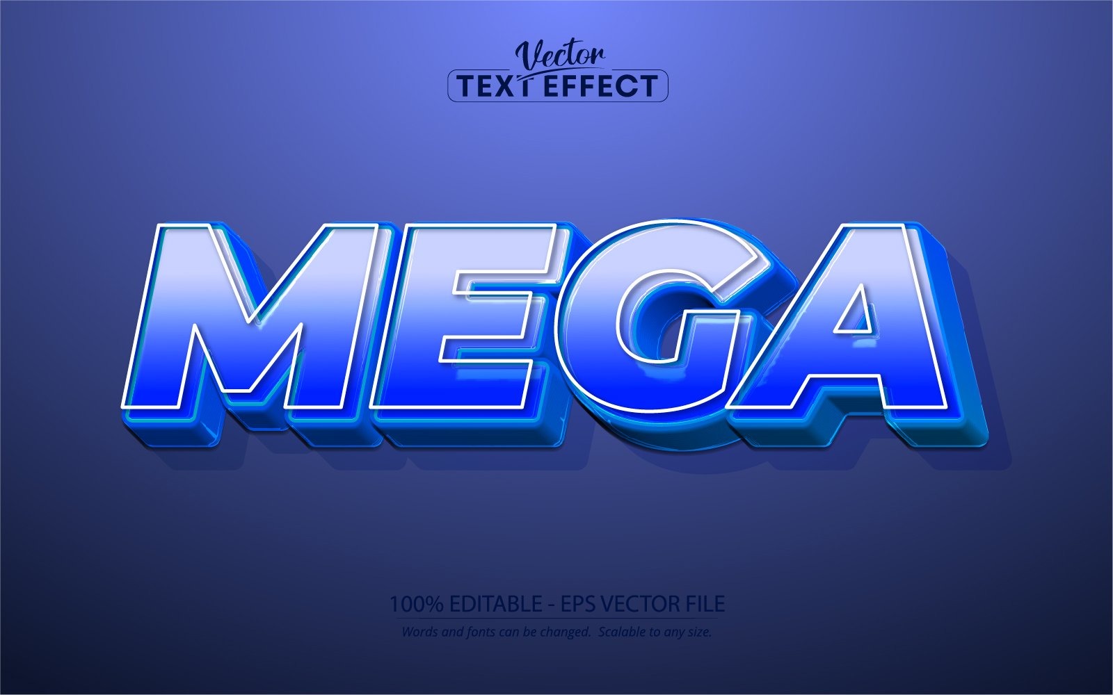 Mega - Editable Text Effect, Comic And Blue Cartoon Text Style ...