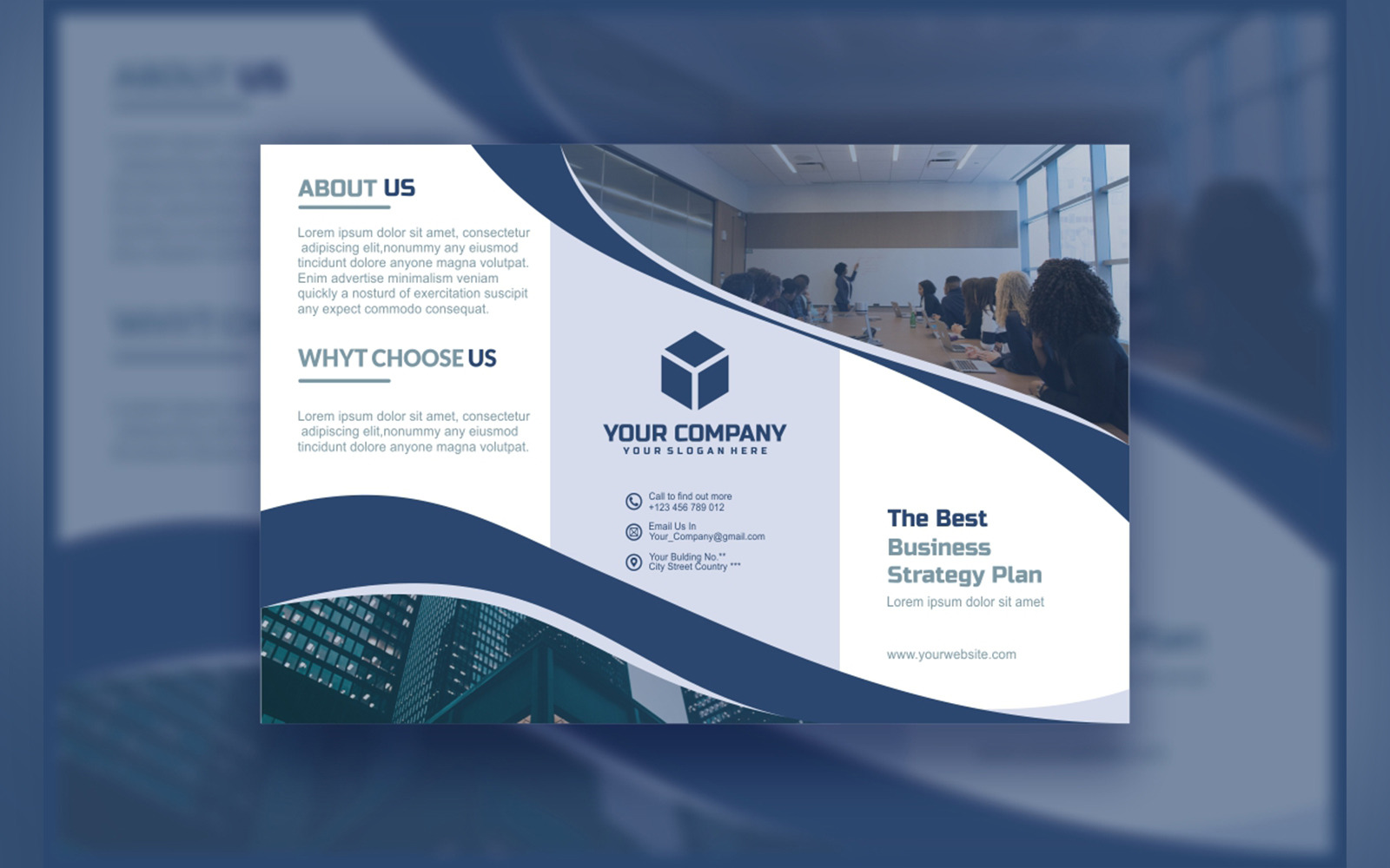 Business Strategy Plan Tri-Fold Brochure - TemplateMonster