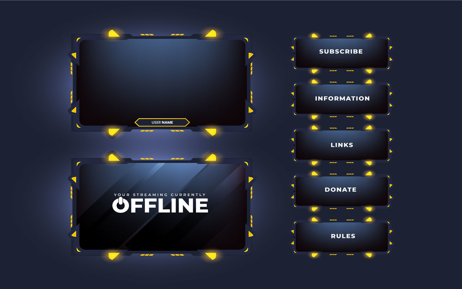 Stream overlay vector for screen panel - TemplateMonster