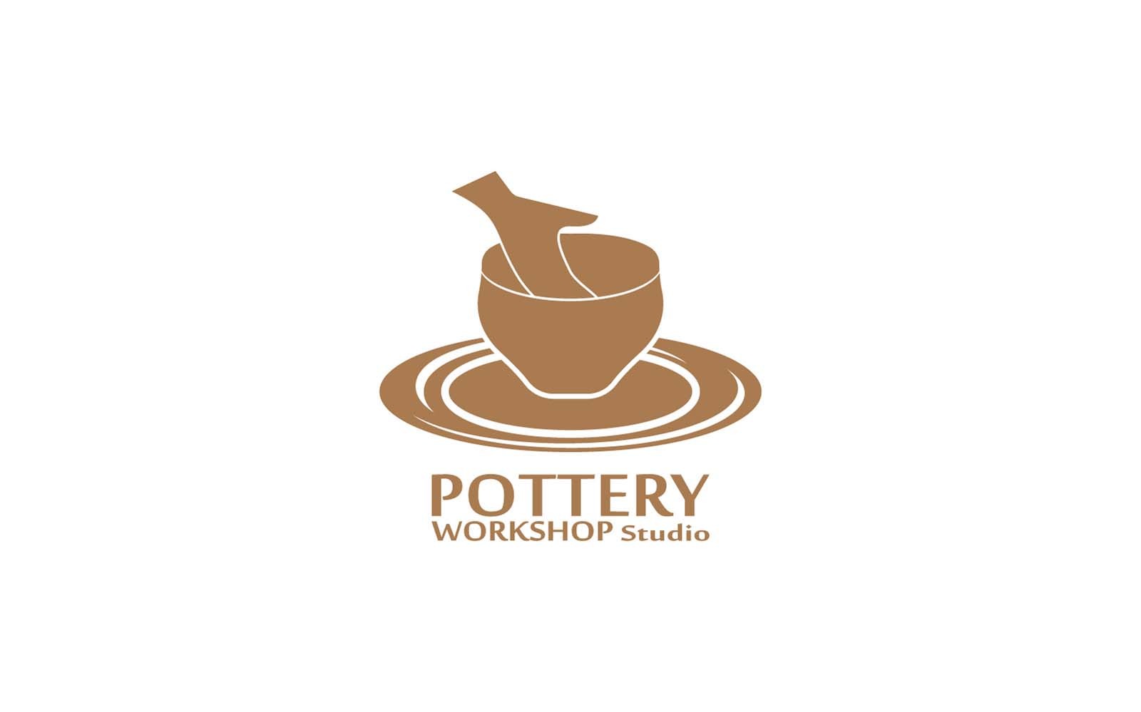 Pottery Studio Logo Vector Template Illustration 5