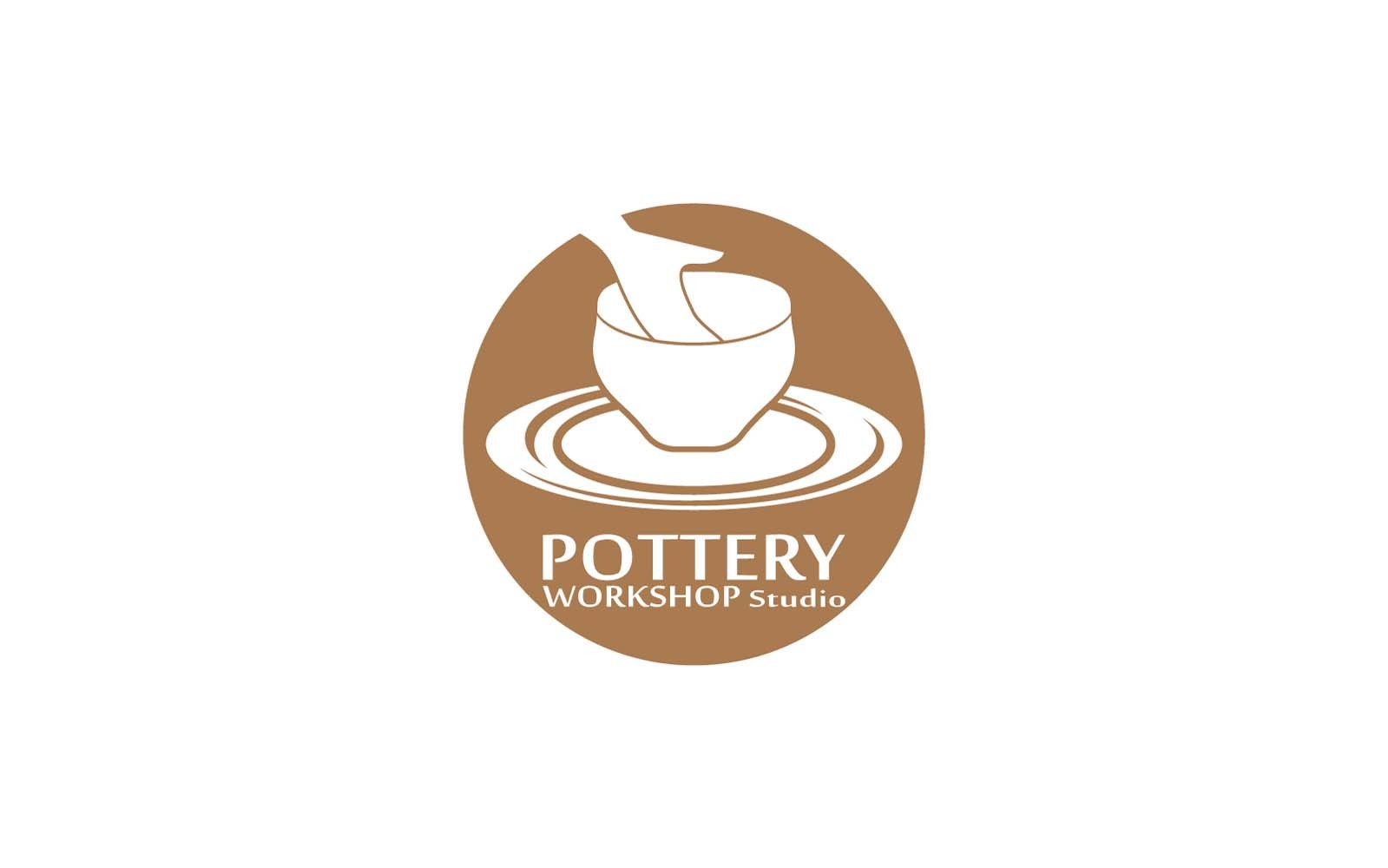 Pottery Studio Logo Vector Template Illustration 14
