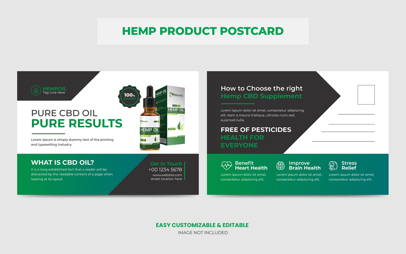 Hemp Product Postcard Design #277805 - TemplateMonster