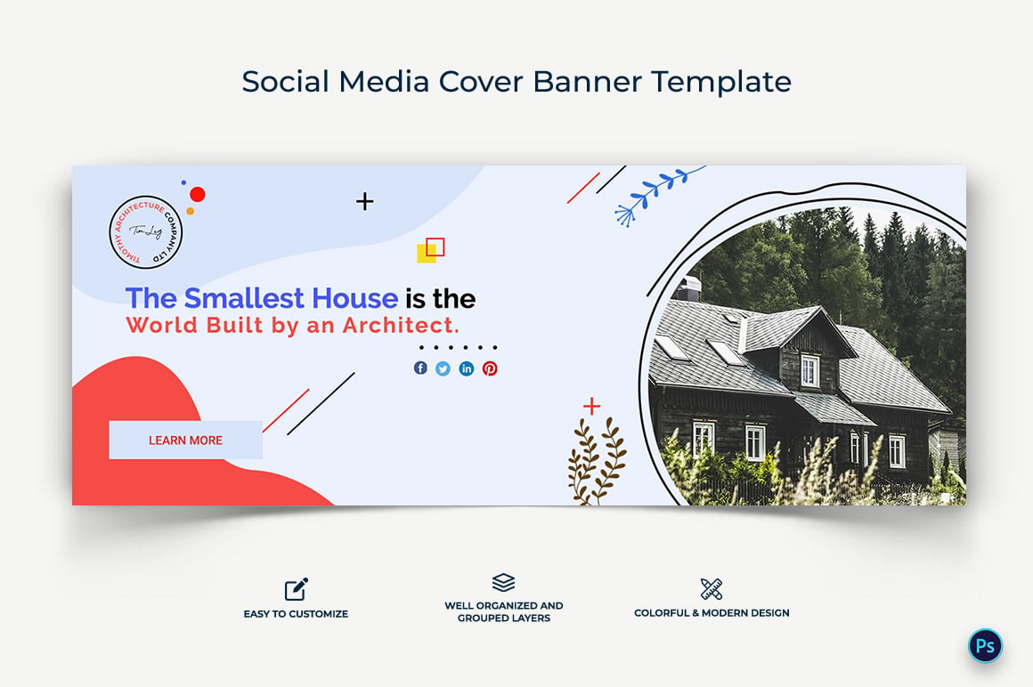 Architecture Facebook Cover Banner-04 - TemplateMonster