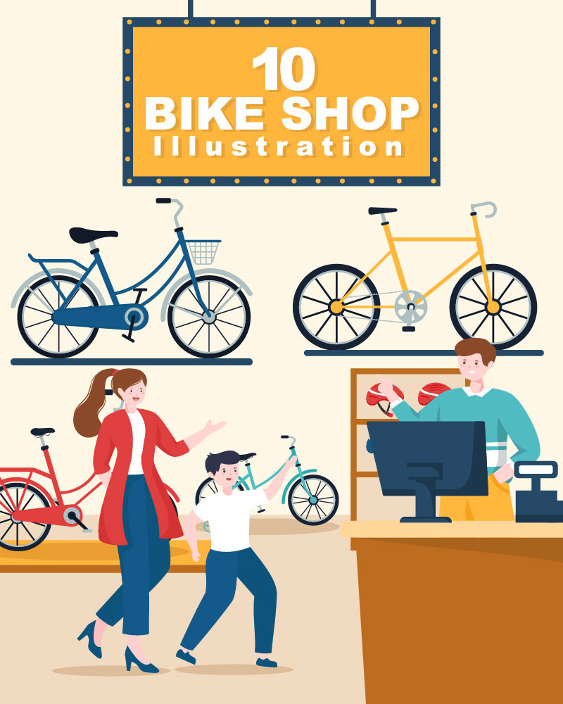 10 Bike Shop Illustration #278380 - TemplateMonster
