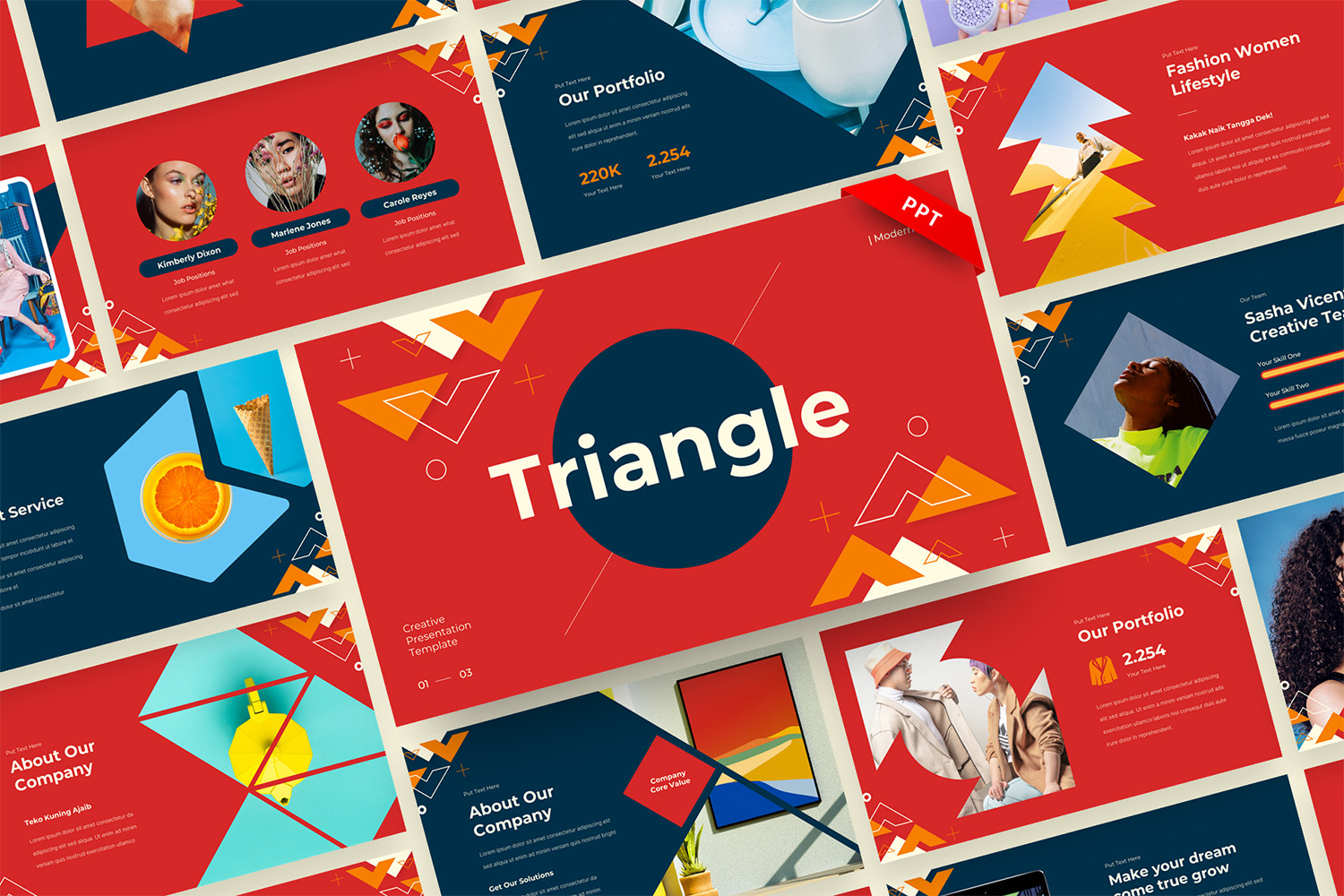 Triangolo - modello PowerPoint creativo - TemplateMonster