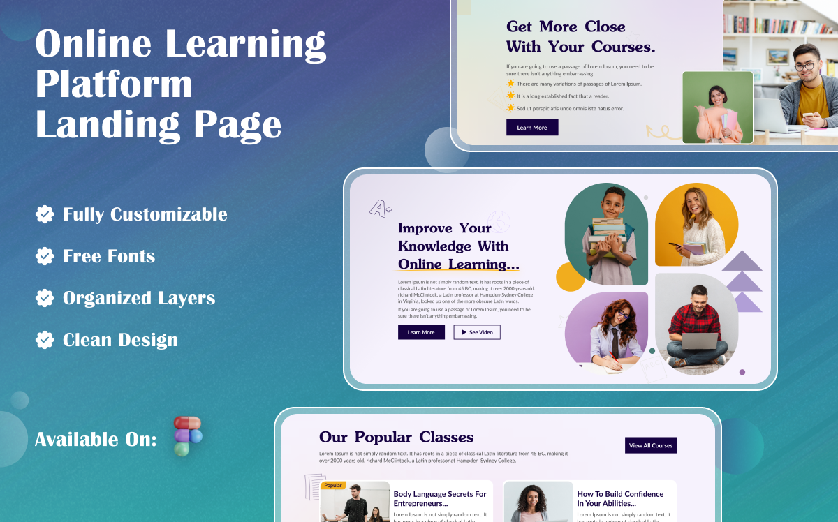 Online Learning Platform - Landing Page Figma Kit