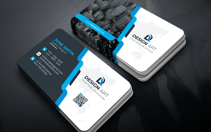 Jone Smith Modern Corporate Business Card - TemplateMonster