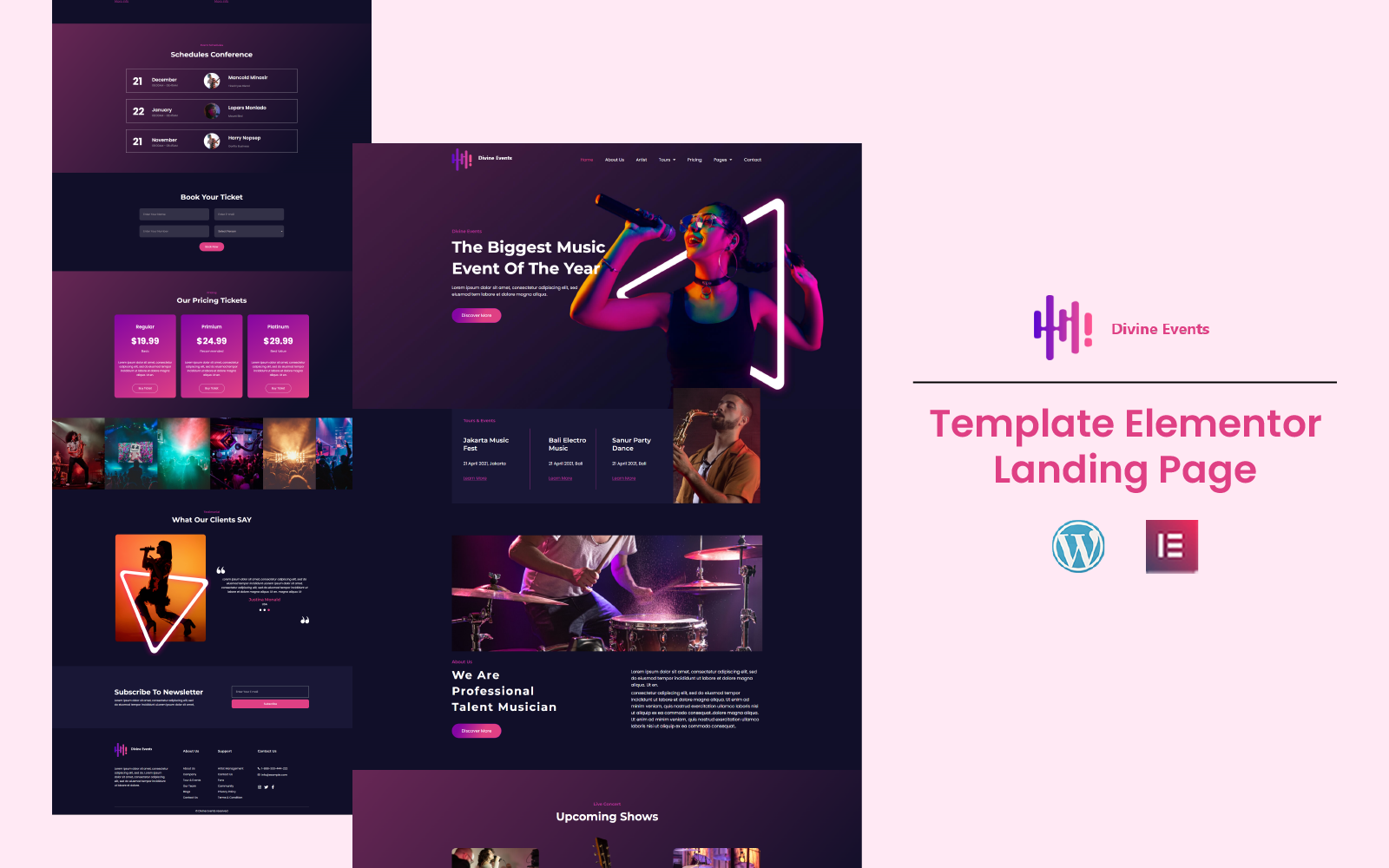Divine Events - Musical Event Ready to Use Elementor Template Kit