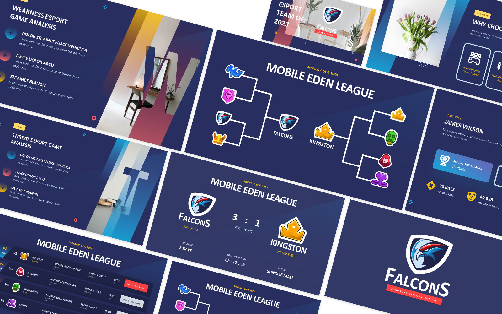 Falcons Esport Powerpoint Template #279247 - TemplateMonster