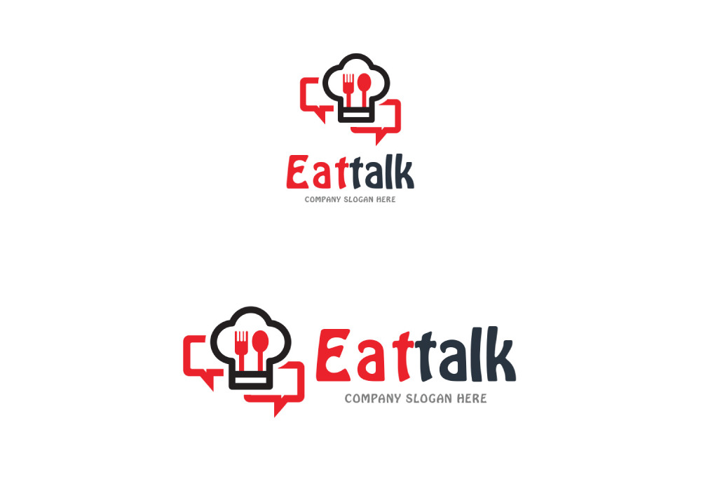 Restaurant Eat Talk Logo Template #279281 - TemplateMonster