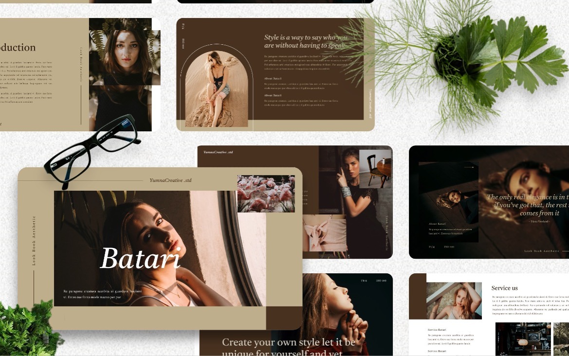 Batari - Lookbook Powerpoint Template - TemplateMonster