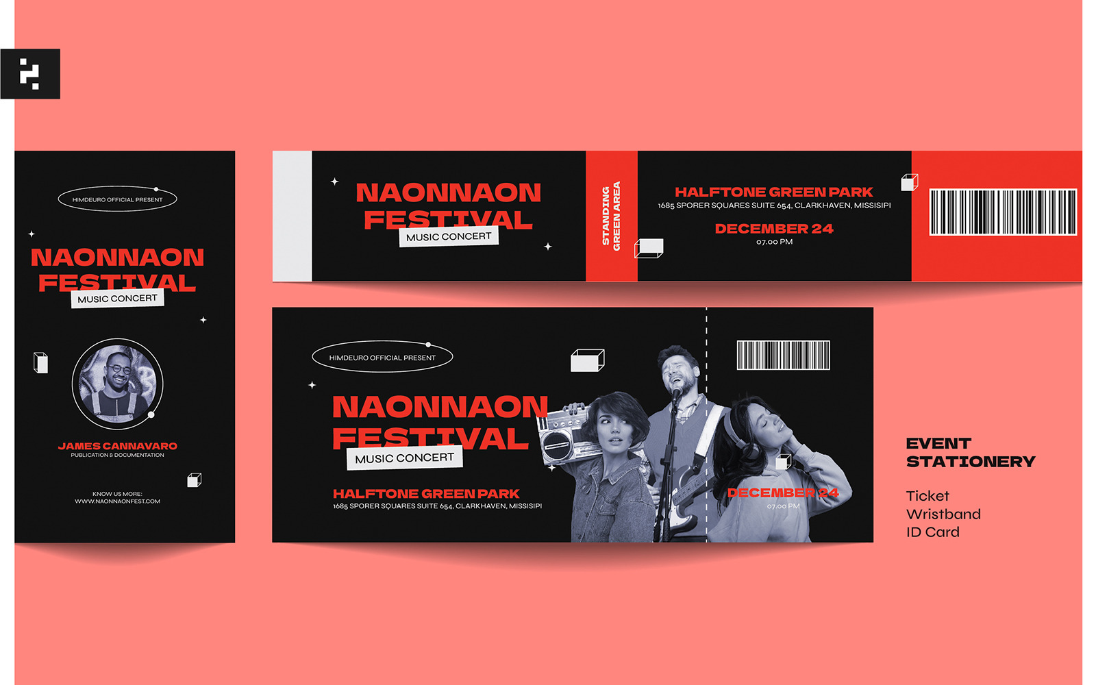 Music Concert Event Stationery Ticket - TemplateMonster