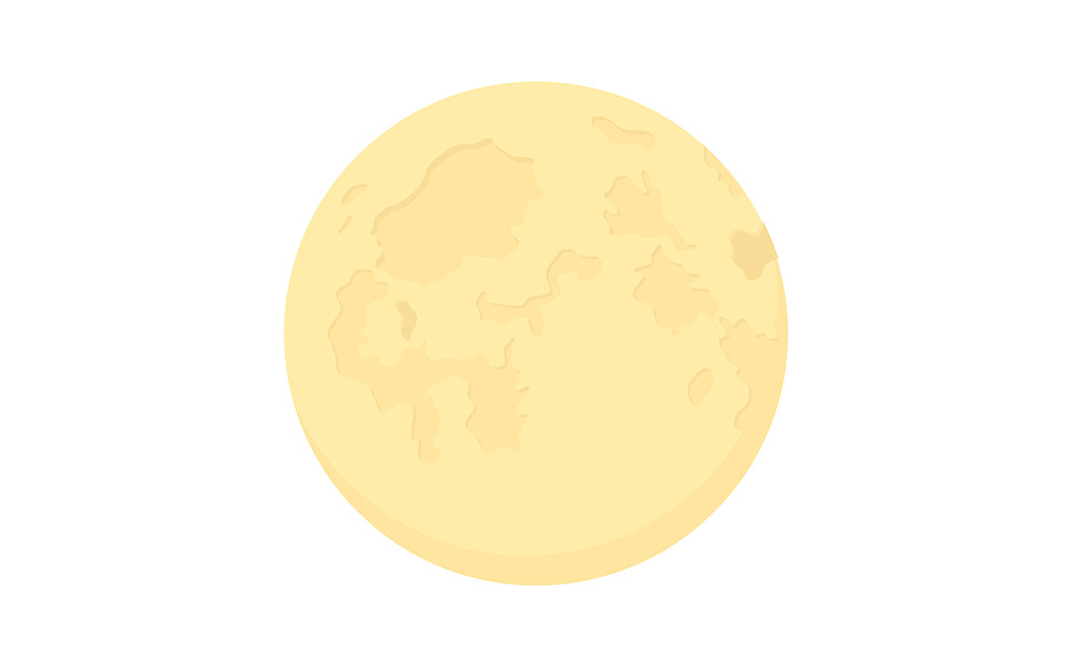 Full moon semi flat color vector object - TemplateMonster