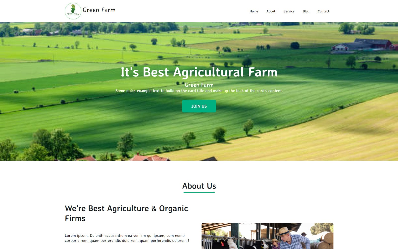 Green Farm - Agriculture Landing Page Template Free