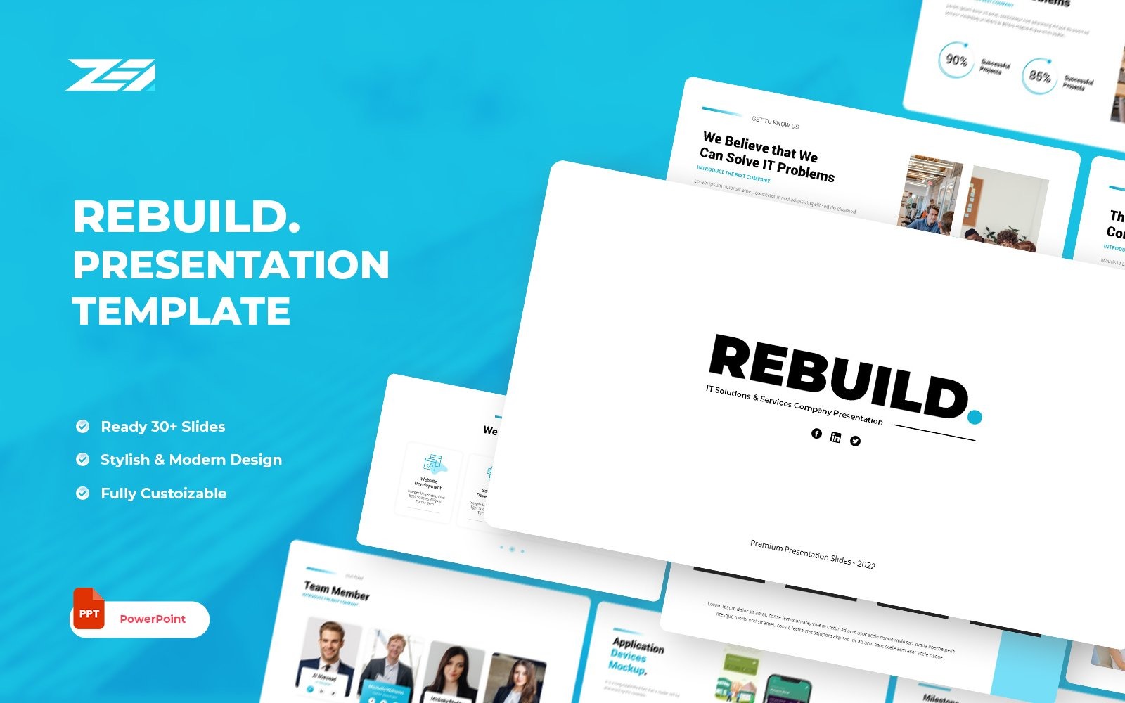 Rebuild - IT Solutions And Business Company PowerPoint Template