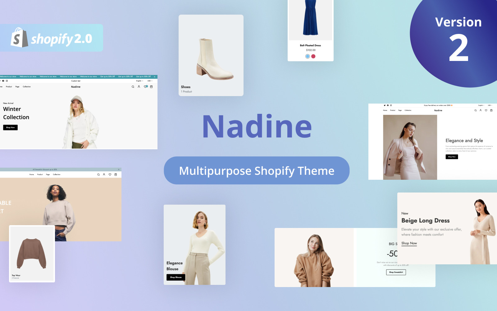 Nadine - Minimalist Clean Shopify Theme - TemplateMonster