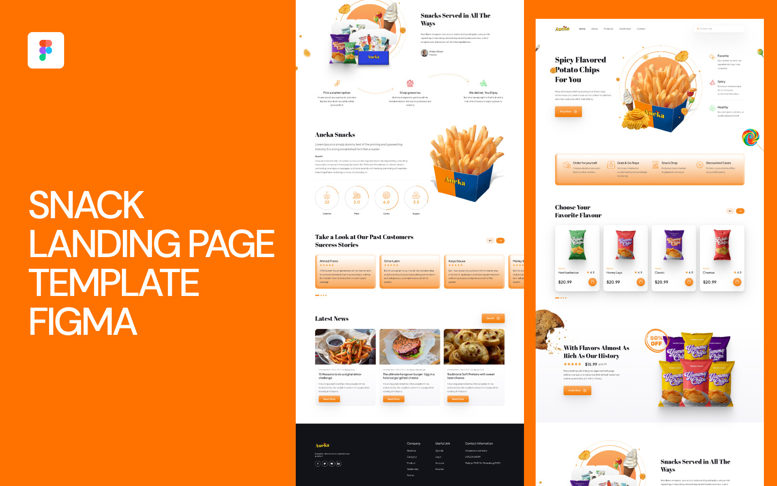 Snack Landing Page Template Figma #280405 - TemplateMonster