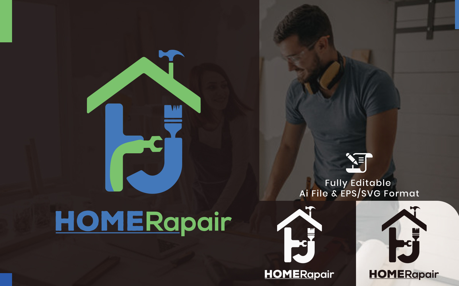 Home Maintenance Company Logo Template - TemplateMonster