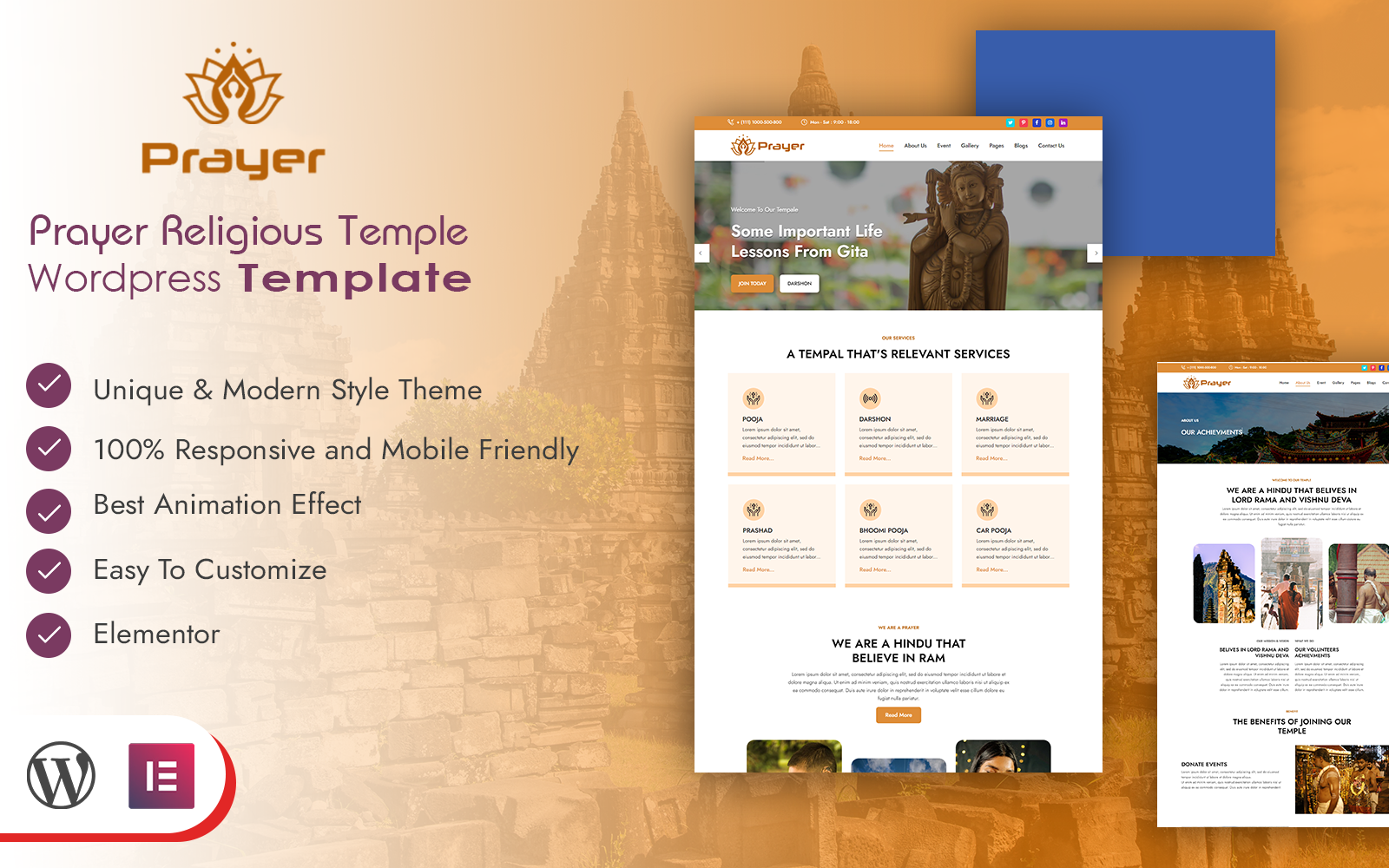 Prayer Religious Temple Wordpress Template - TemplateMonster