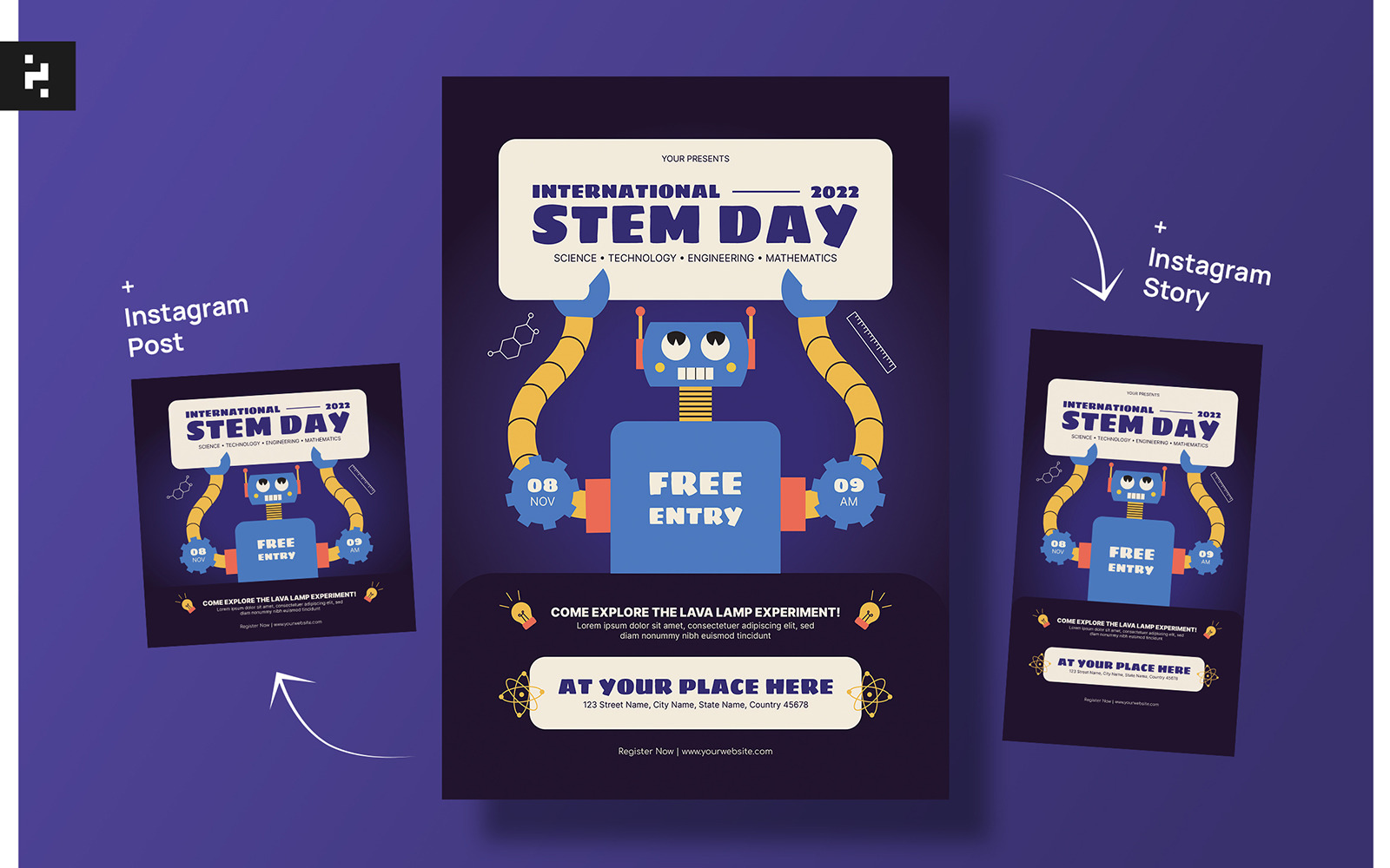 International STEM Day Flyer #281566 - TemplateMonster