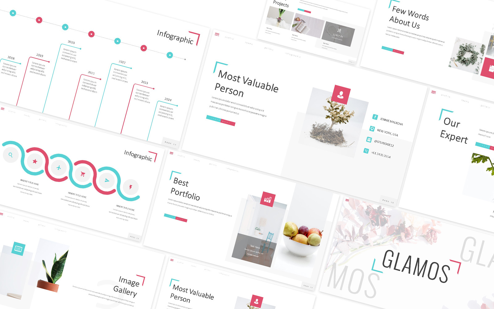 Modelo de Powerpoint Criativo Glamos - TemplateMonster