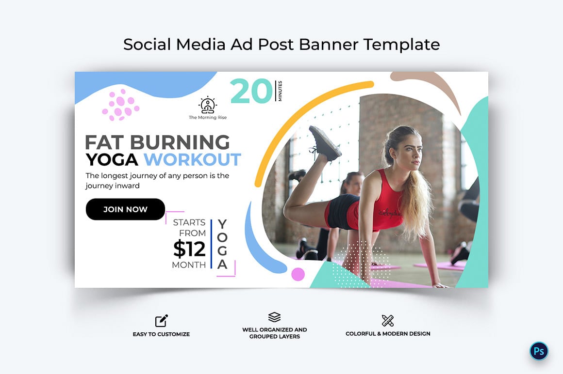 Yoga and Meditation Facebook Ad Banner Design Template-20