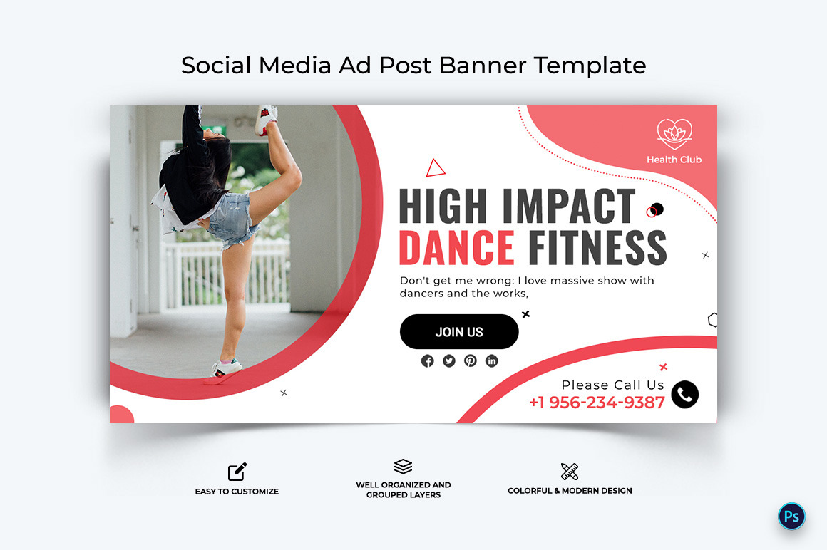 Zumba Dance Facebook Ad Banner Design Template-04