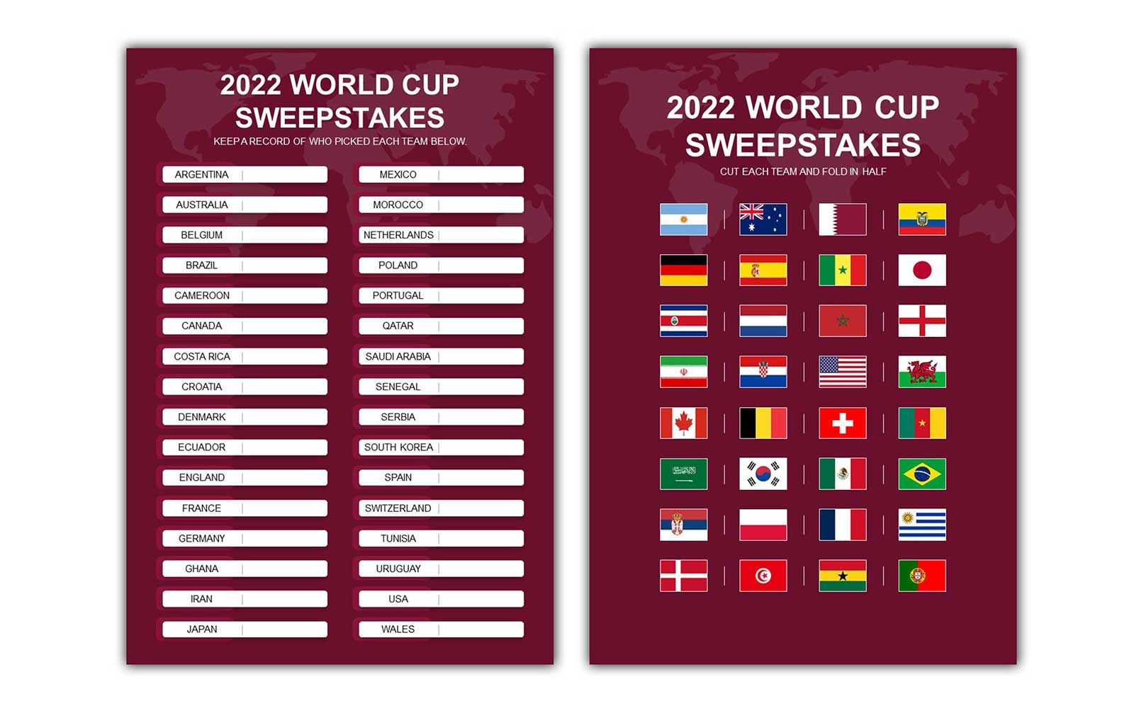 Qatar World Cup 2022 Sweepstake Kit #282831 - TemplateMonster
