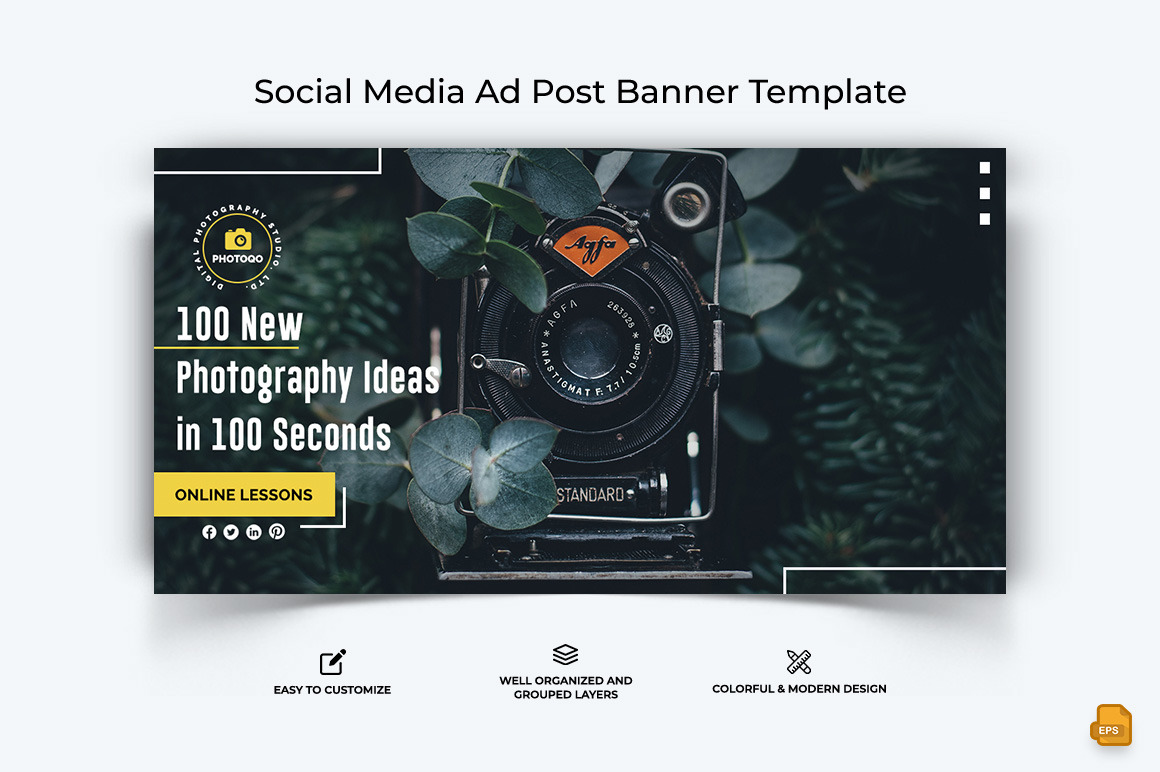 Photography Facebook Ad Banner Design-018 - TemplateMonster
