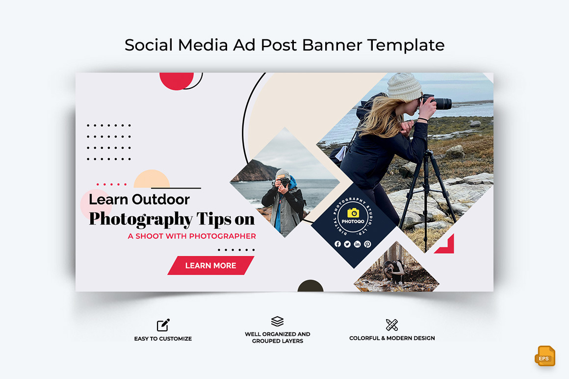 Photography Facebook Ad Banner Design-025 - TemplateMonster