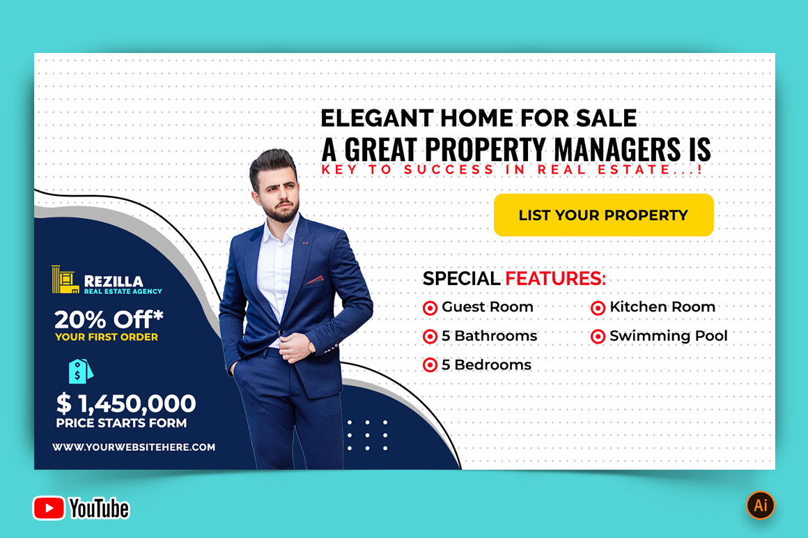 Real Estate YouTube Thumbnail Design -14 - TemplateMonster