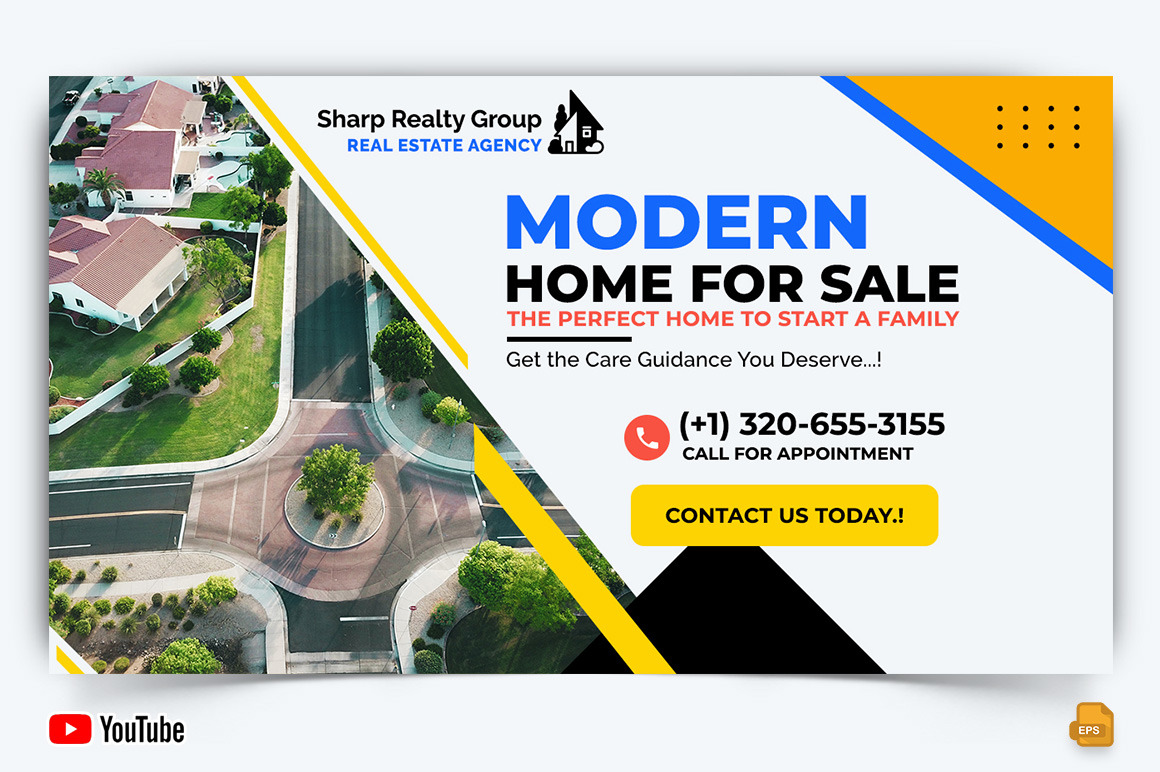Real Estate YouTube Thumbnail Design -001 - TemplateMonster