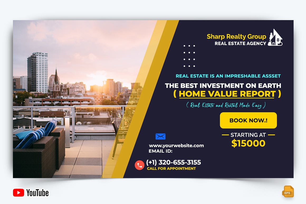 Real Estate YouTube Thumbnail Design -008 - TemplateMonster