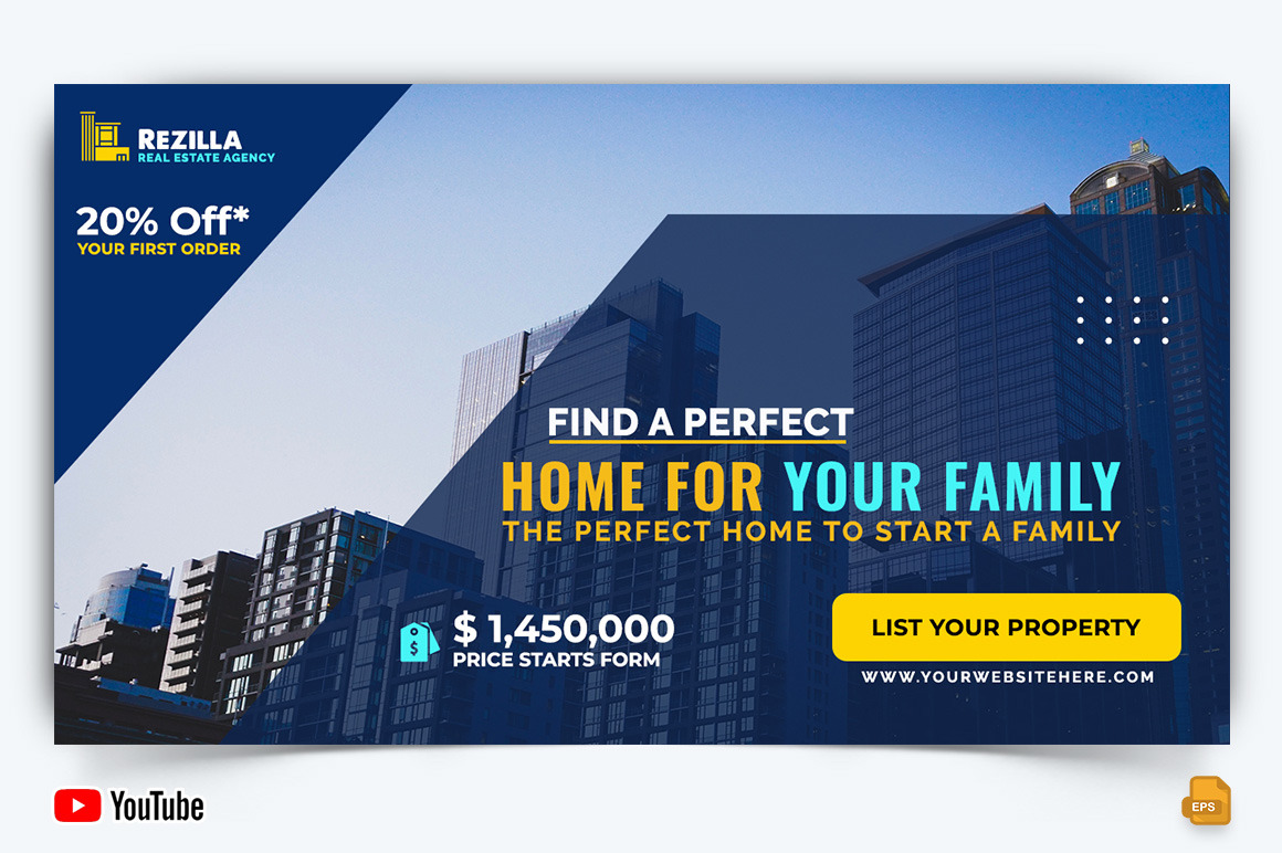 Real Estate YouTube Thumbnail Design -012 - TemplateMonster