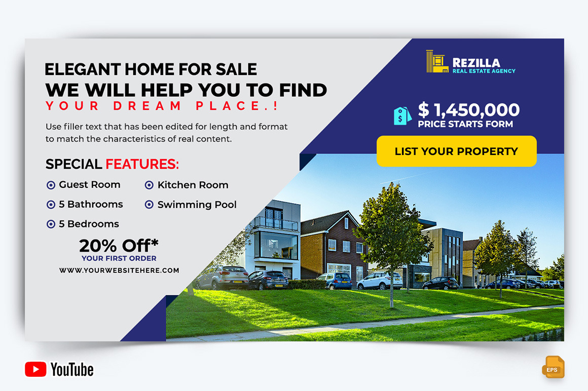 Real Estate YouTube Thumbnail Design -020 - TemplateMonster