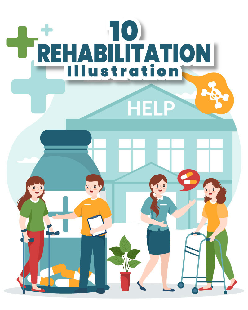 10 Rehabilitation or Physiotherapy Illustration